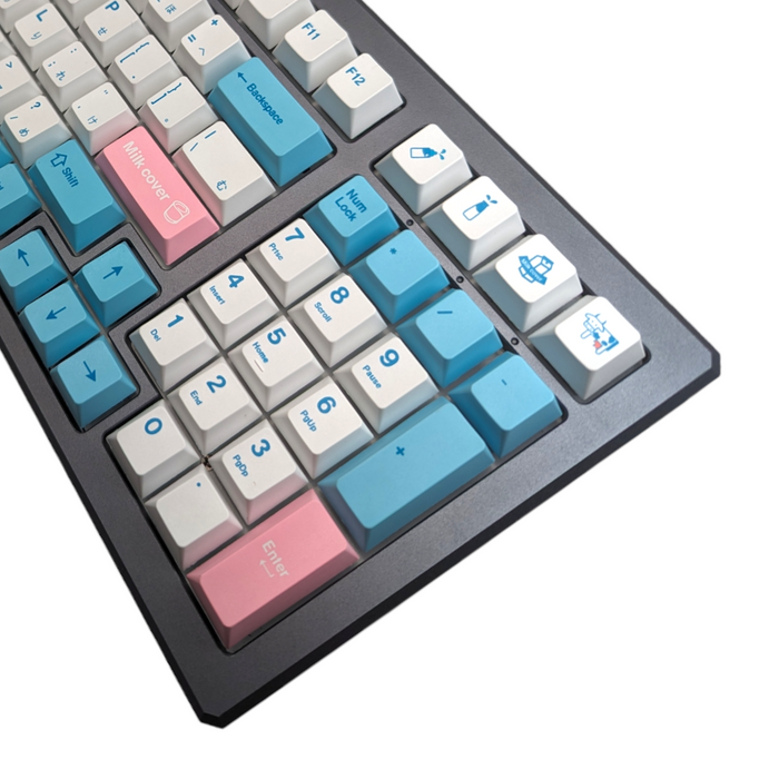 Pink and Blue Milk Cow PBT Cherry MX Keycap Set (140pc) – Thock King
