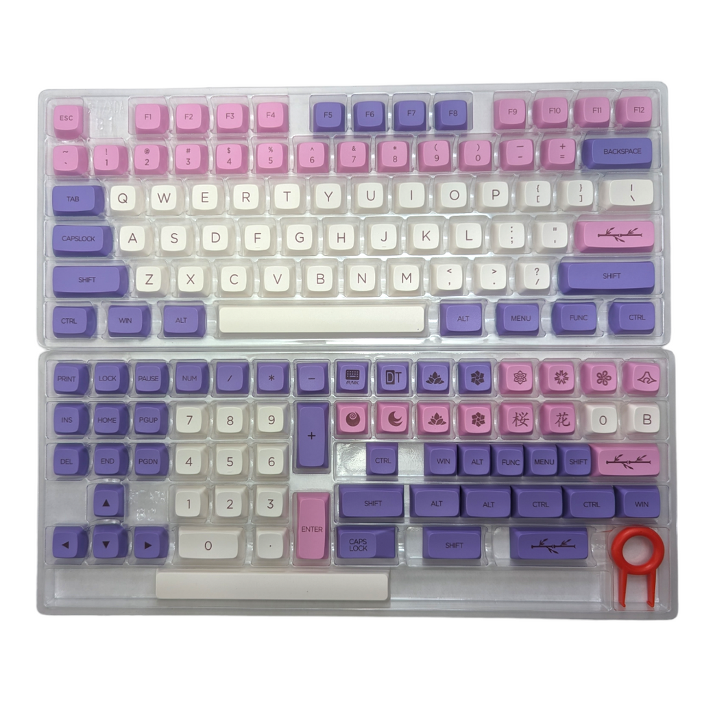Purple Sakura PBT XDA Keycap Set ( 137pc ) – Thock King